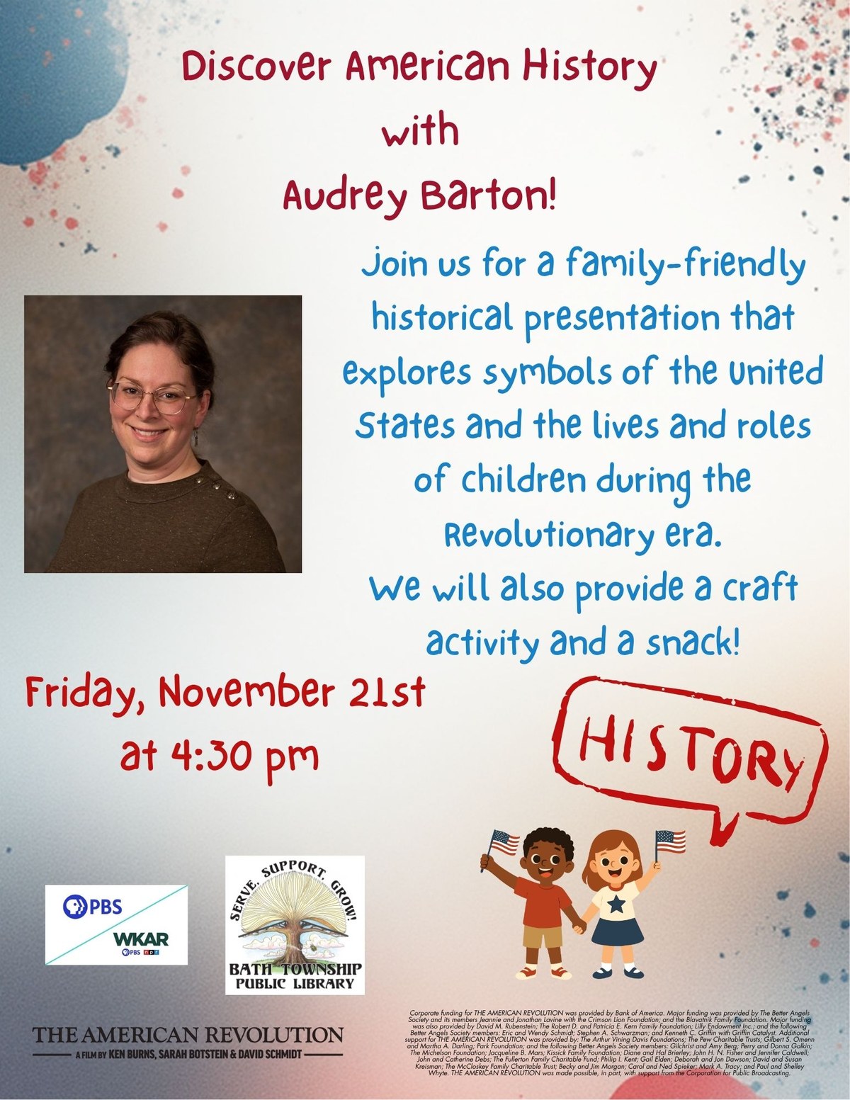 Discover American History with Audrey Barton — Bath Township Public Library