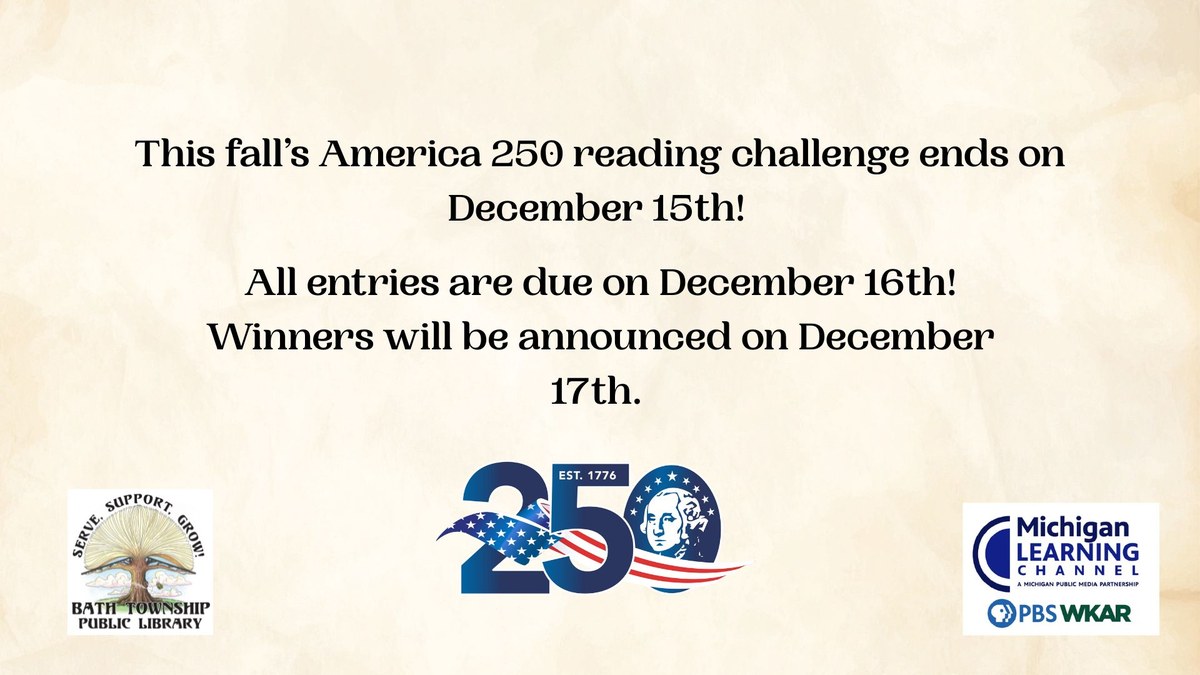 Fall Reading Challenge Final Day for Entries — Bath Township Public Library