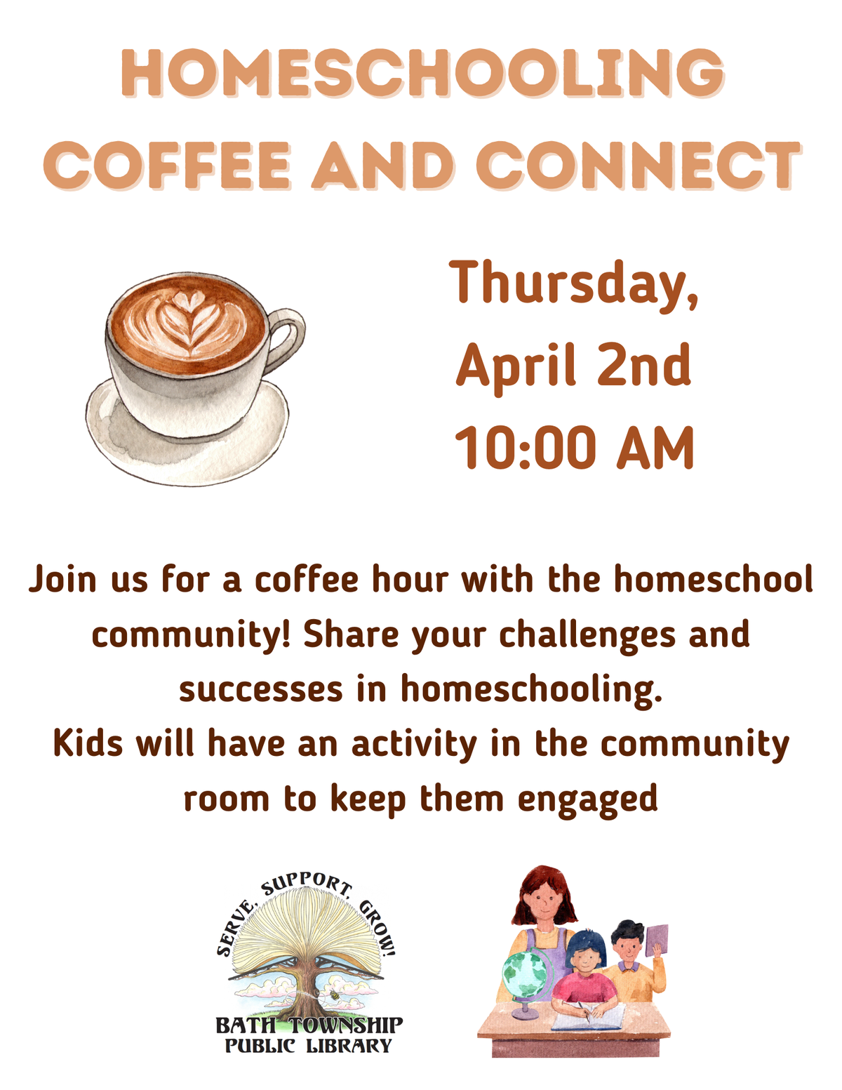 Homeschooling Coffee and Connect — Bath Township Public Library