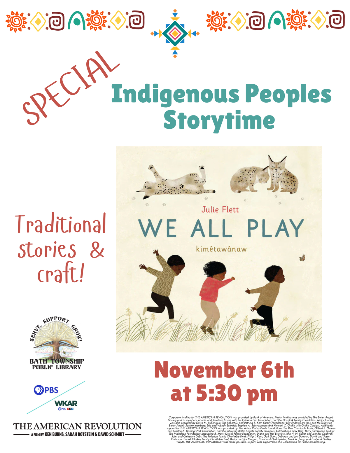 Indigenous People's Story Time — Bath Township Public Library