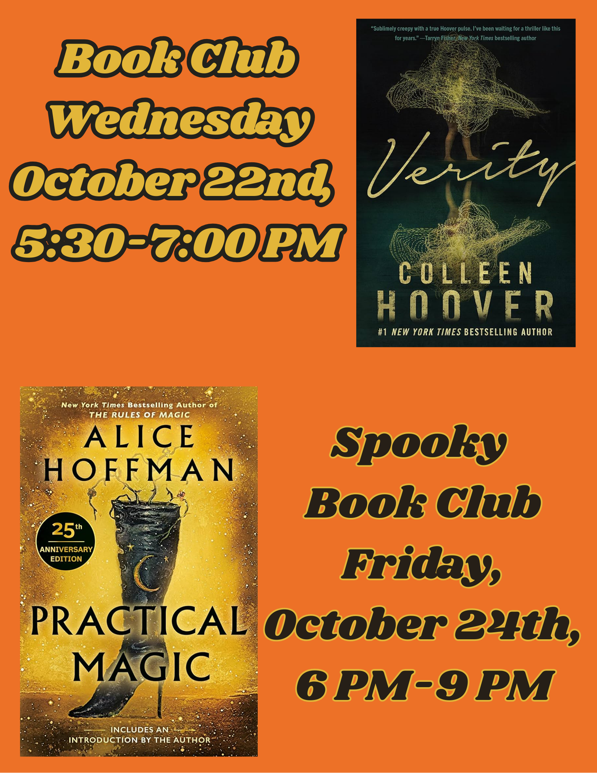 October Book Clubs — Bath Township Public Library