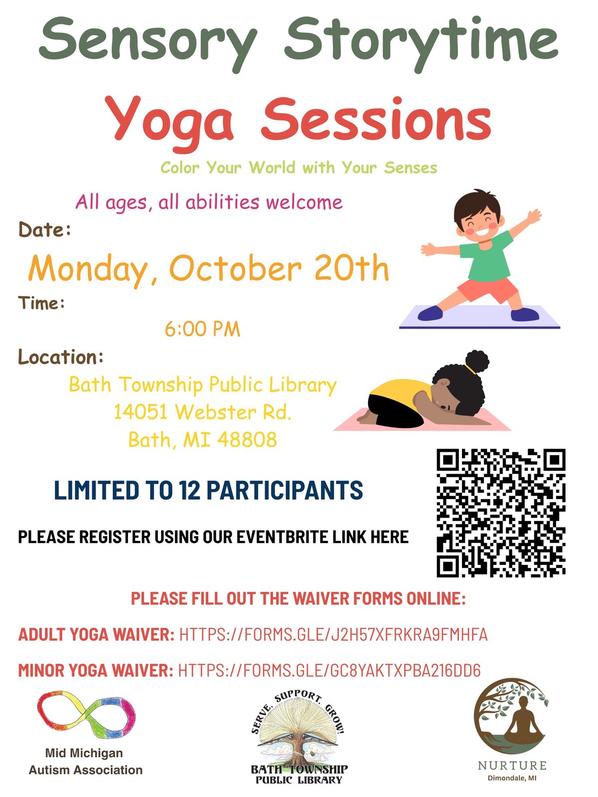 Sensory Storytime Yoga Sessions — Bath Township Public Library
